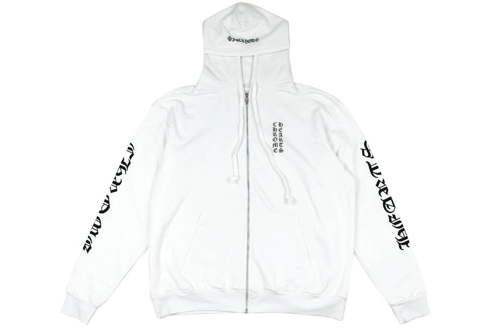 Chrome Hearts Vertical Logo FU Hood Zip Up HoodieWhite – SNEAKHAD